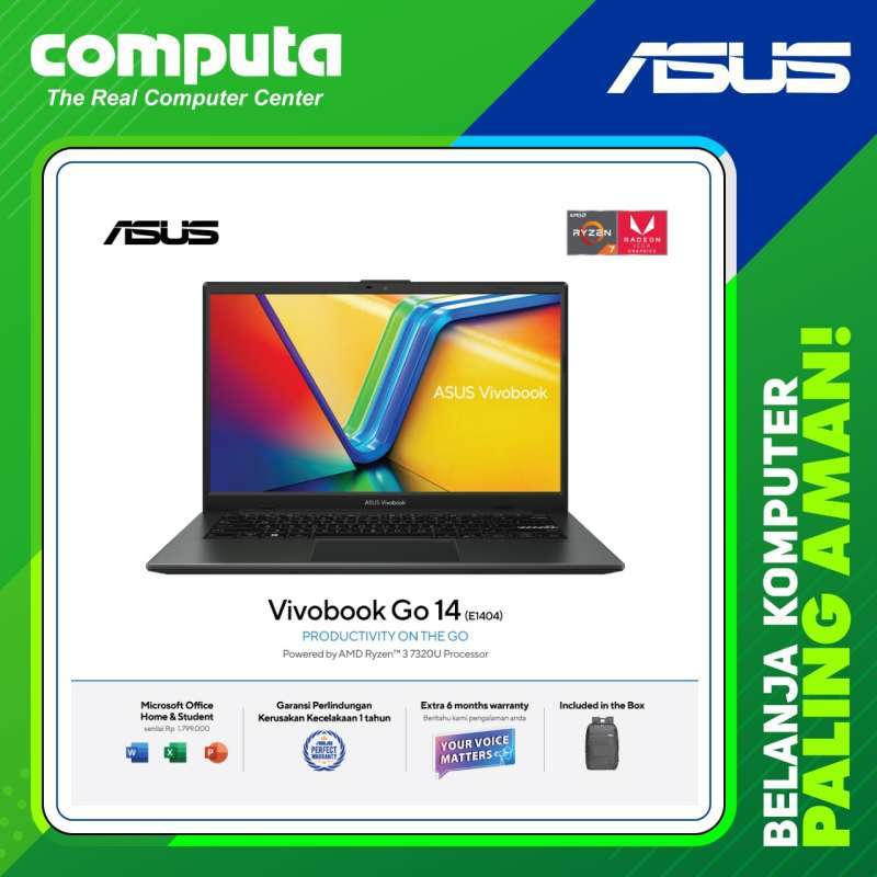 Jual Asus VIVOBOOK GO E1404FA-FHD321 R3-7320U 8GB 256GB SSD 14 FHD WO ...