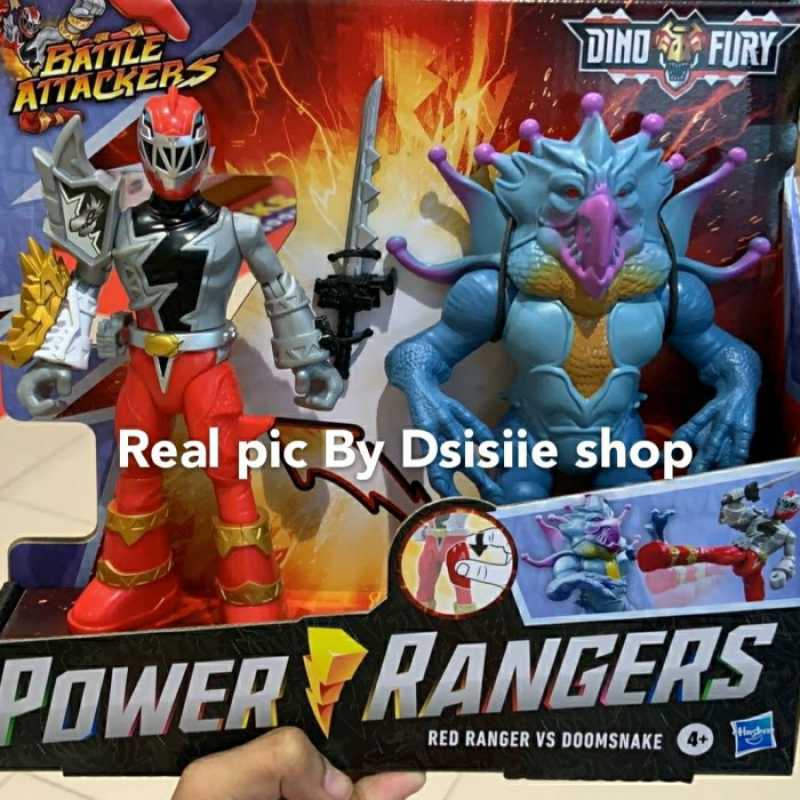 Promo Power Rangers Dino Fury Battle Attackers Red Ranger Vs Doomsnake Ori Diskon 23% di Seller ...