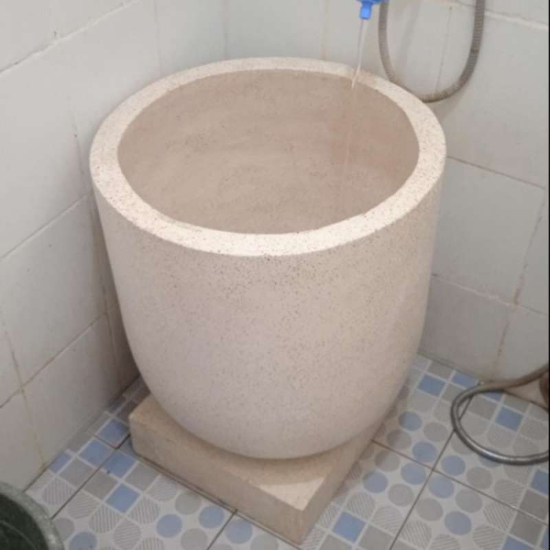 Promo Gentong Air Batu Alam+Tatakan 60X49 |Bak Mandi|Bak Air Kamar ...