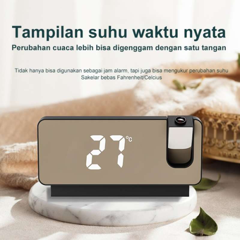 Jual Jam Meja Alarm Digital Led Screen Display Proyektor Temperature Di ...