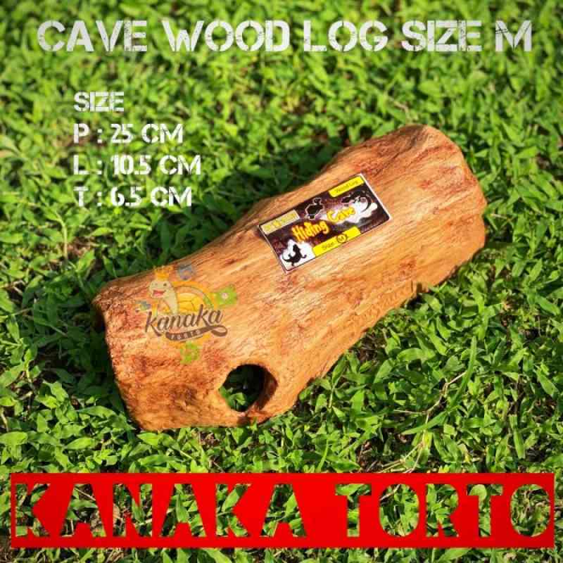 Promo Hiding Cave Wood Log Rumah Hewan Reptil Ikan Ular Axolotl - M ...