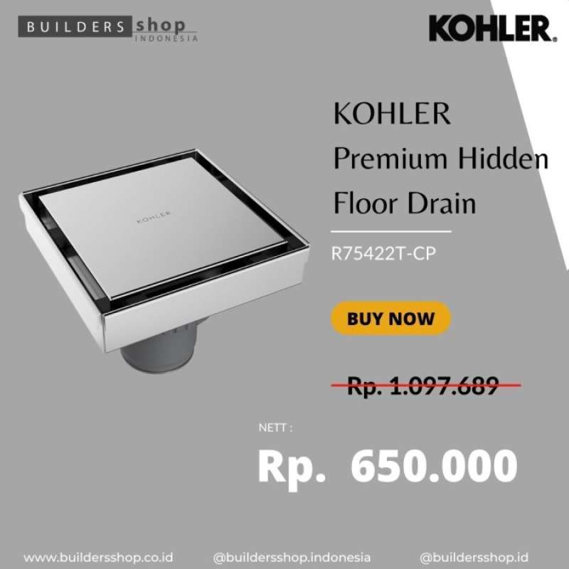 Promo Kohler - Hidden Floor Drain | K-r75422t- Diskon 33% Di Seller Min ...