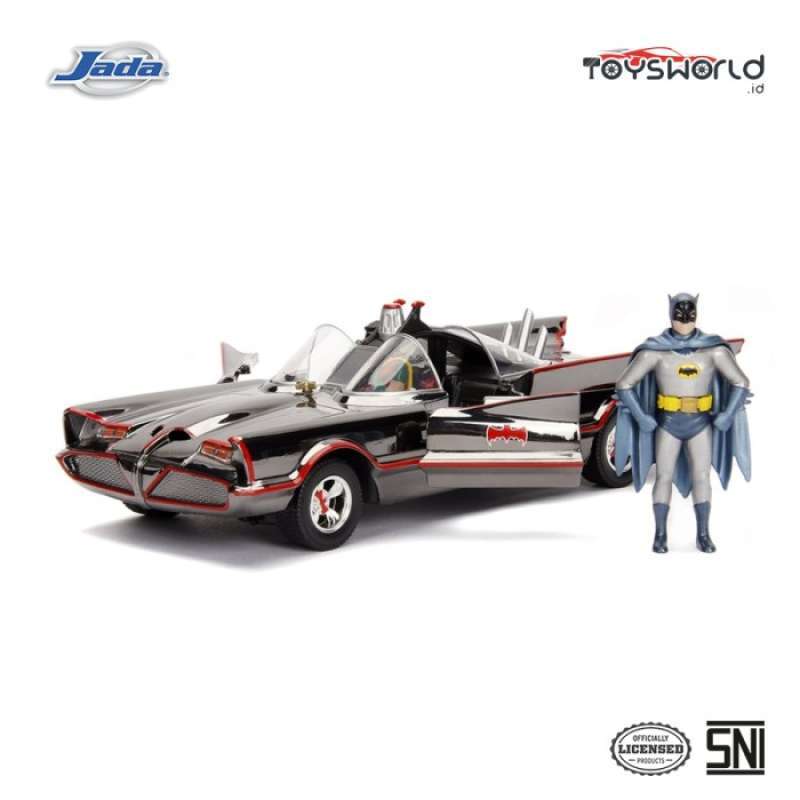 Promo Sdcc Exclusive - Jada Black Chrome 1:24 1966 Batmobile Diecast ...