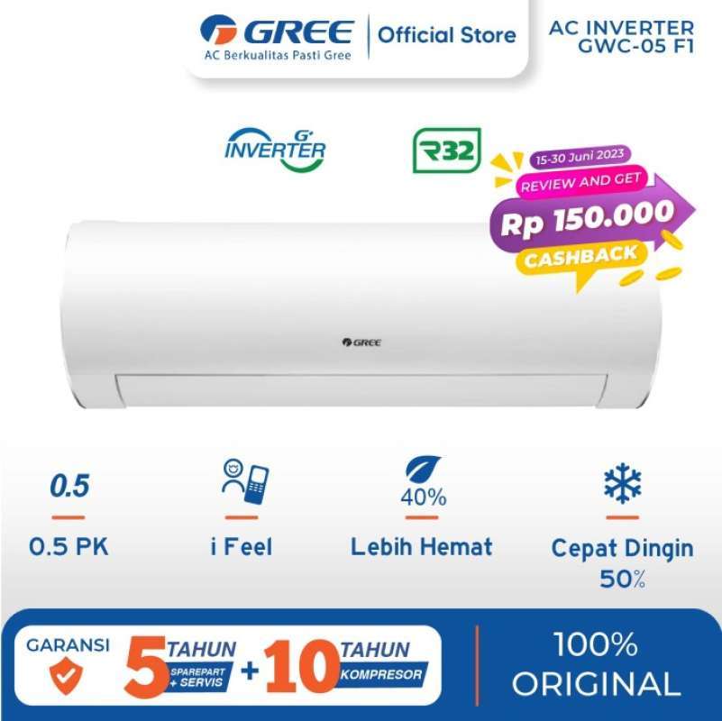 Promo AC GREE F1 SERIES - INVERTER 0.5 PK - WHITE PEARL Diskon 23% di Seller Broman - Cengkareng ...