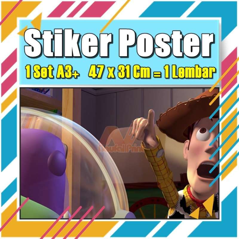 Jual Poster Stiker Toy Story A3+ Animasi Kartun Acara Tv Kertas Sticker ...