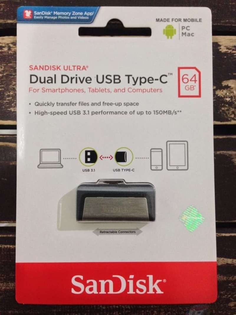 Promo SANDISK FLASHDISK OTG TYPE C 64GB DUAL DRIVE ORIGINAL Diskon 22% ...