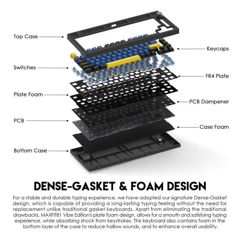 Jual Fantech Maxfit81 Wireless 75% Mechanical Keyboard Gaming Pbt Vibe ...
