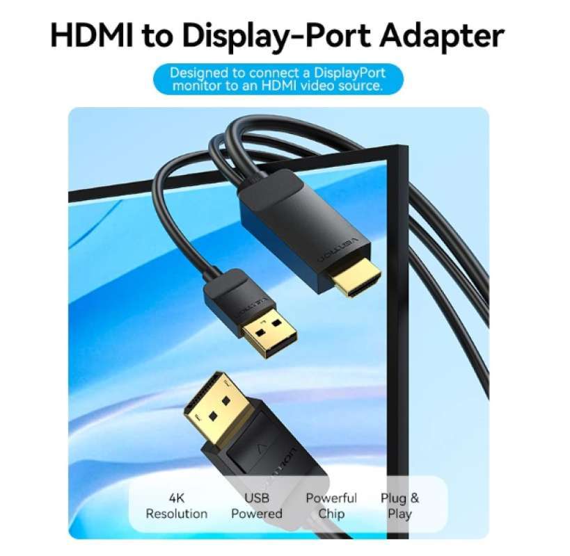 Jual Vention Kabel Hdmi To Displayport Converter Hdmi Dp 4k Hd ...
