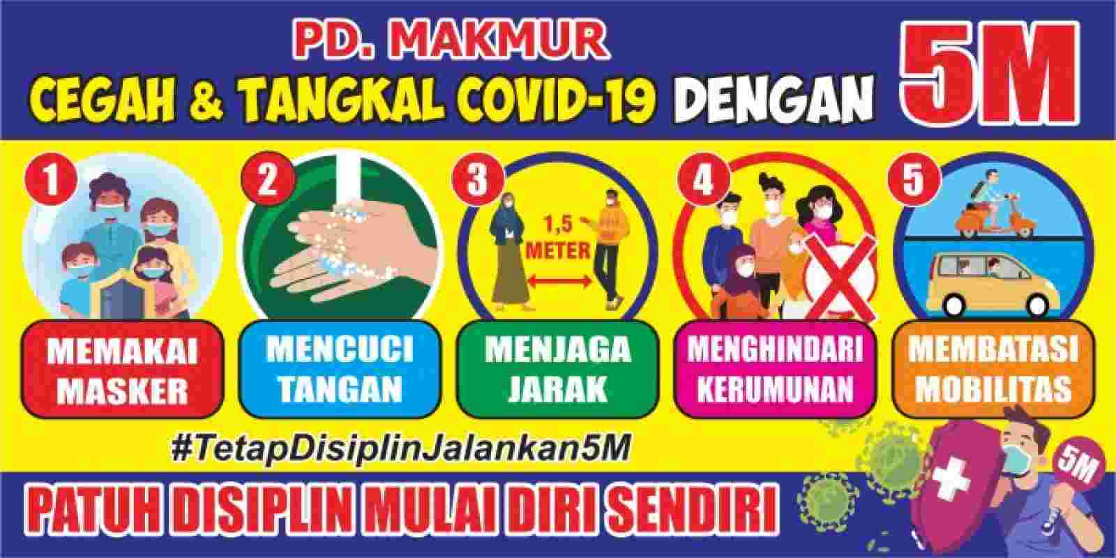 Promo spanduk protokol kesehatan covid 19 ukuran 2x1 meter bahan 280 ...