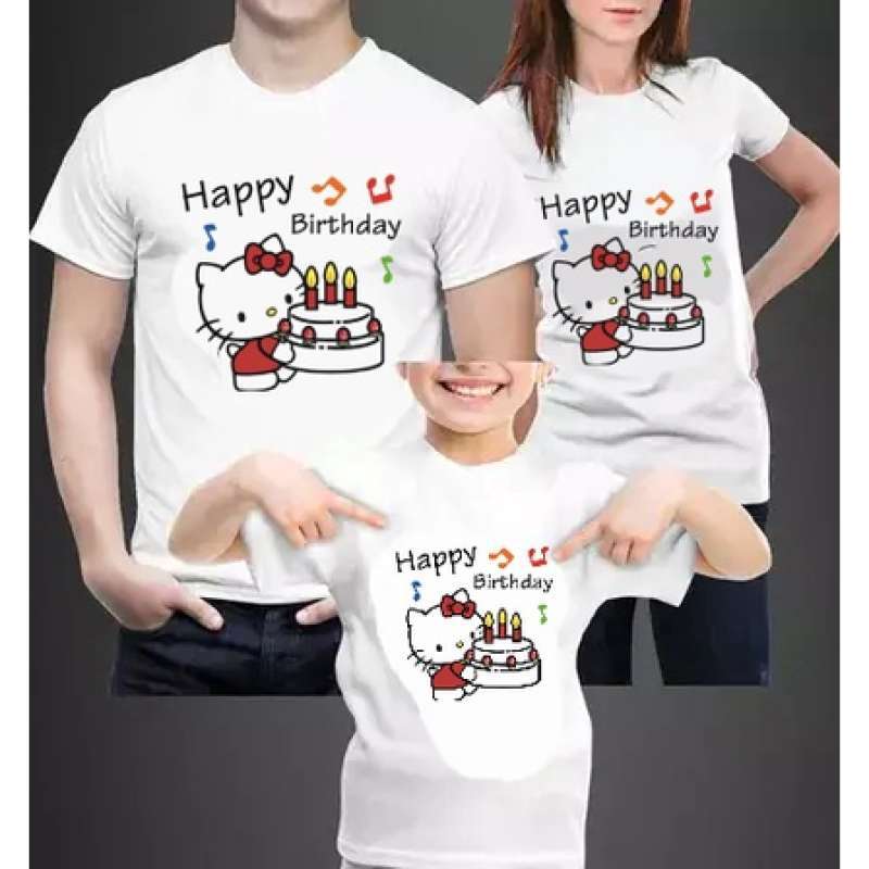 Promo Baju Kaos Ulang Tahun Hello Kitty Gratis Cetak Nama Ultah HBD ...