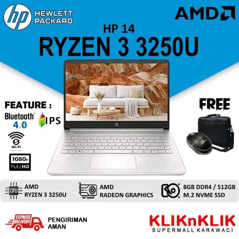 Jual LAPTOP HP 14 AMD RYZEN 3 3250U RAM 8GB SSD 512GB 14 INCH FHD IPS ...