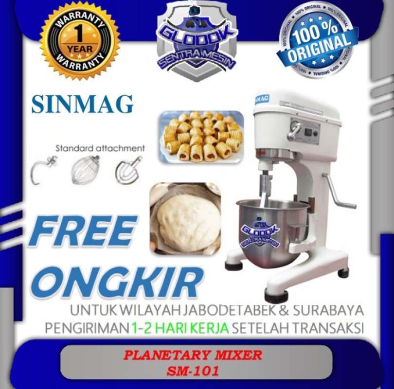 Promo Mesin Pengaduk Adonan Roti Planetary Mixer Sm-101 Sinmag Diskon ...