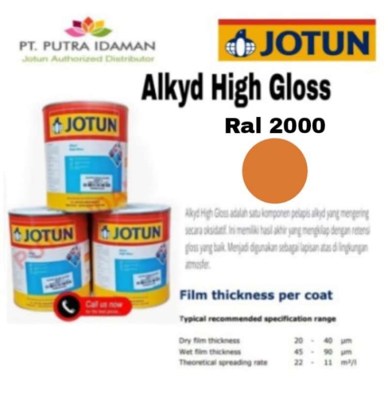 Jual JOTUN CAT ALKYD / ALKYD HIGH GLOSS 1 LITER RAL 2000 di Seller ...