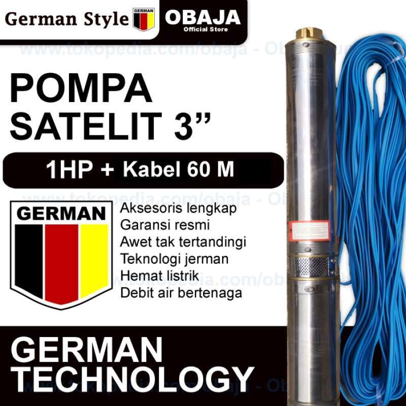 Promo Pompa Satelit 3 Inch 1 + Kabel 60 M German Style (Submersible ...