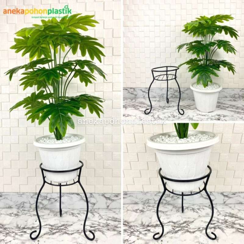 Promo Pohon Hias Monstera Jari X18 Artificial Pot Plastik Standing ...