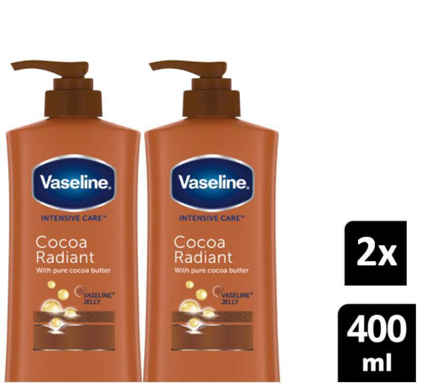 Promo Vaseline Intensive Care Body Lotion Cocoa Radiant 400Ml - Twin ...