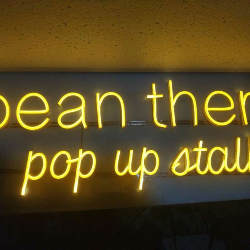 Promo Lampu LED Neon Text tulisan bean there pop up stall pesanan kak ...
