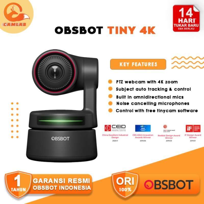 Promo Obsbot Tiny 4K Ai-Powered Ptz 4K Webcam - Multicolor Diskon 23% di Seller Tunnel store ...