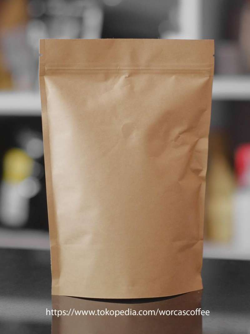 Jual Coffee Bag 250gr Stand Pouch With Zipper Kraft (10pcs) di Seller ...