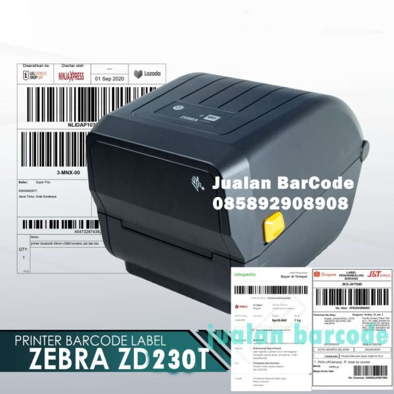 Promo PRINTER LABEL CETAK RESI PENGIRIMAN MARKET PLACE ZEBRA ZD230 | ZD 230 Diskon 23% di Seller ...