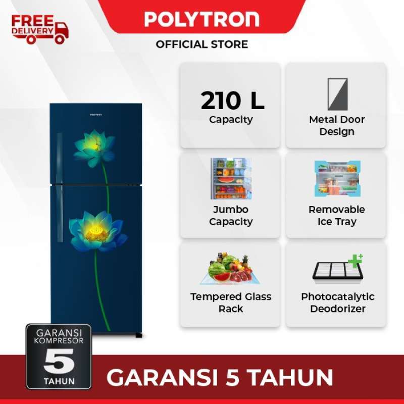 Promo POLYTRON Kulkas 2 Pintu Beauty Steel 210 liter PRB 217LB Diskon ...