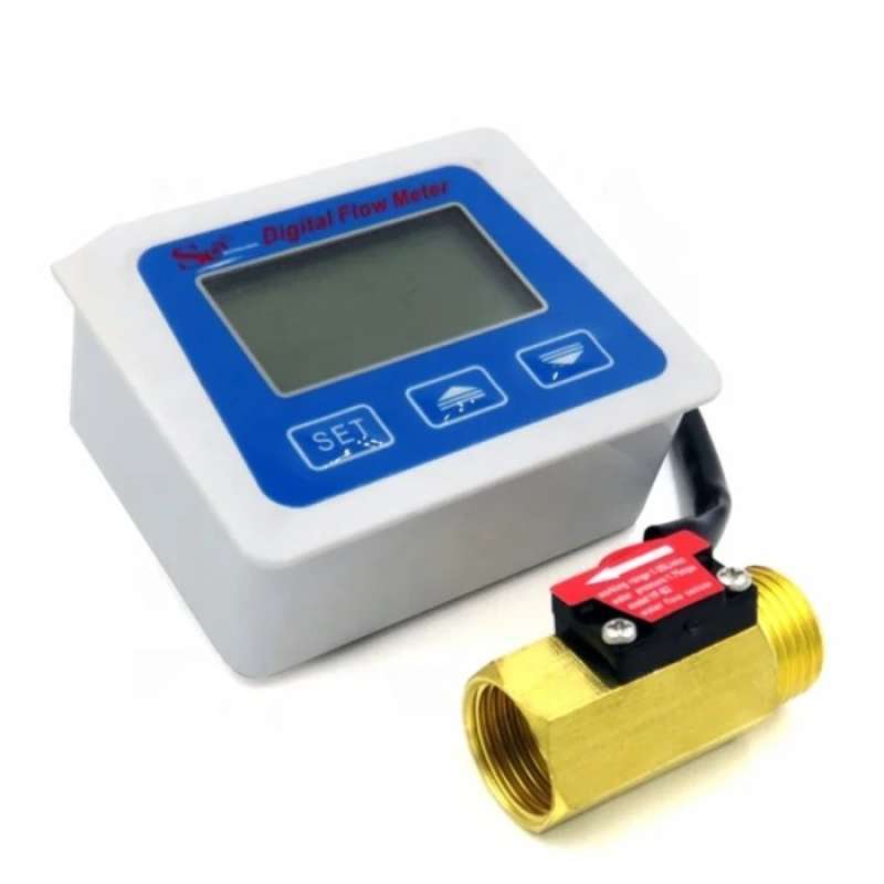 Promo Digital Flow Meter Control Display With Water Sensor 1 inch LCD-S ...