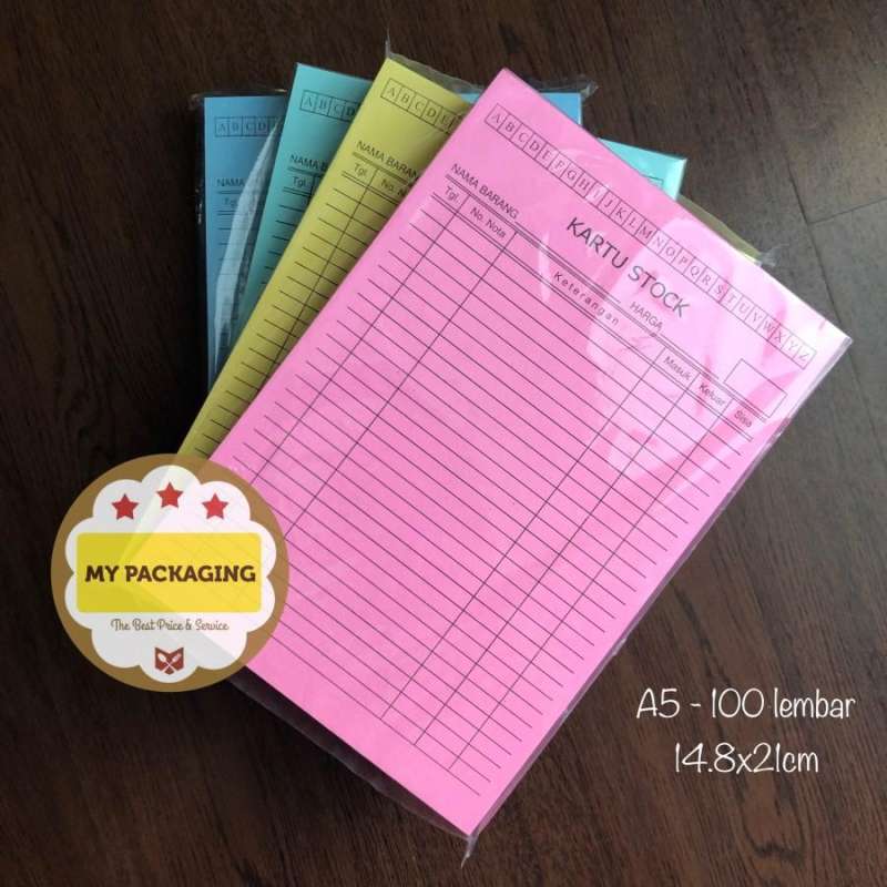 Jual Kartu Stock barang kecil / Stock Card ukuran A5 [100 Sheets] Warna ...