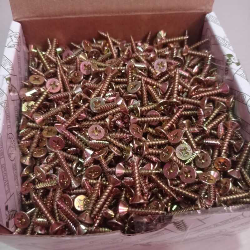 Jual Skrup Grc Kuning 6 X 3/4 Calciboard Screw 6 X 3/4 Lion Brand Isi ...