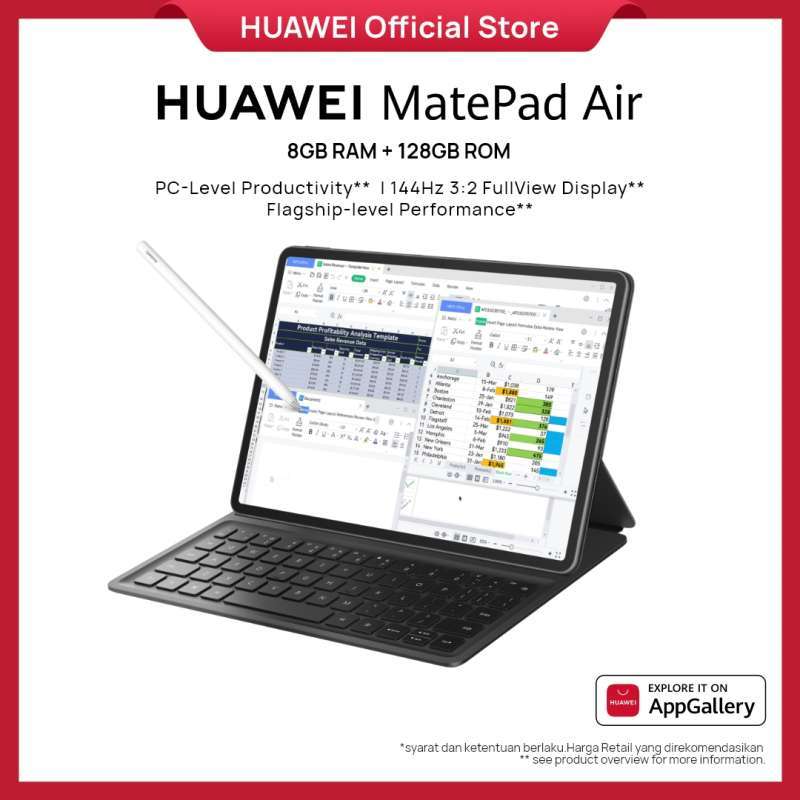 Jual HUAWEI MatePad Air Tablet [8+128G]| PC-Level Productivity | 144Hz ...