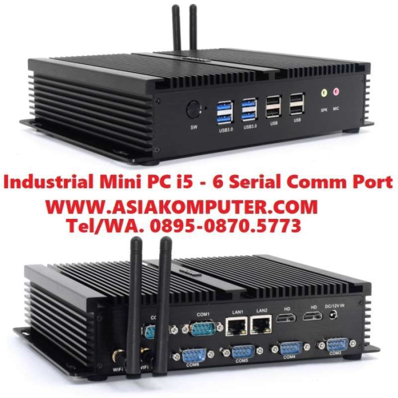 Promo Industrial Mini PC i5 Dual LAN 2 HDMI 6 Serial Comm Komputer ...