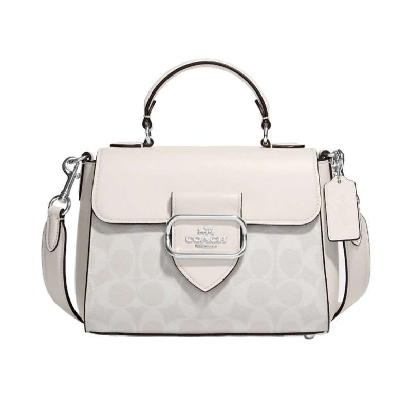 Jual Coach Morgan Top Handle Satchel Signature Chalk Glacier White di ...
