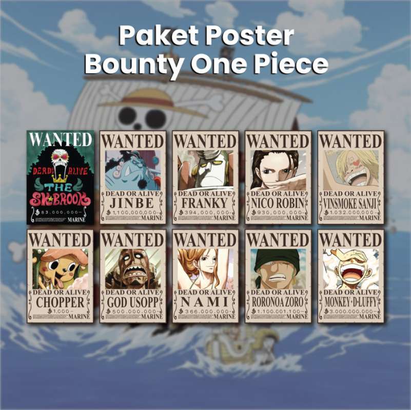 Jual Poster Bounty One Piece | Size A4 Harga Satuan | Poster Anime Di ...