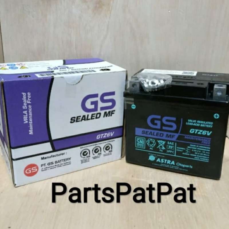 Promo Aki Vario125/150 Aki Gs Gtz6V Accu Gs Astra Gtz6V/Gtz-6V/Gtz6-V/Gt-Z6V Diskon 17% di ...