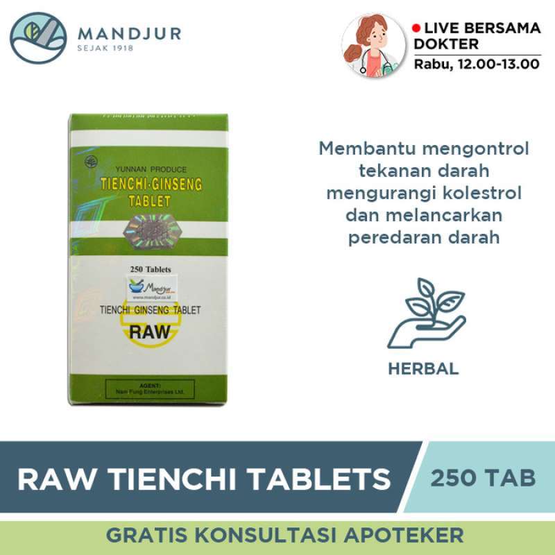 Promo Raw Tienchi Tablets Isi 250 - Obat Penurun Kolesterol Dan ...