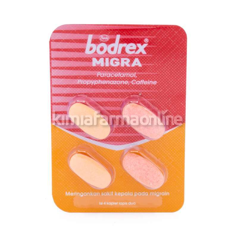 Jual Bodrex Migra Strip 4 Kaplet / Obat Demam Nyeri / Kimia Farma Di ...