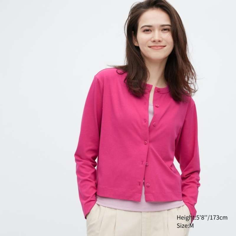 Jual Uniqlo Cardigan Jersey Proteksi Sinar Uv Kerah Bulat 456014 ...