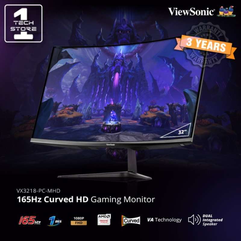 Promo Monitor LED Viewsonic VX3218PC MHD 32 Curved 1080p 165Hz 1ms HDMI ...