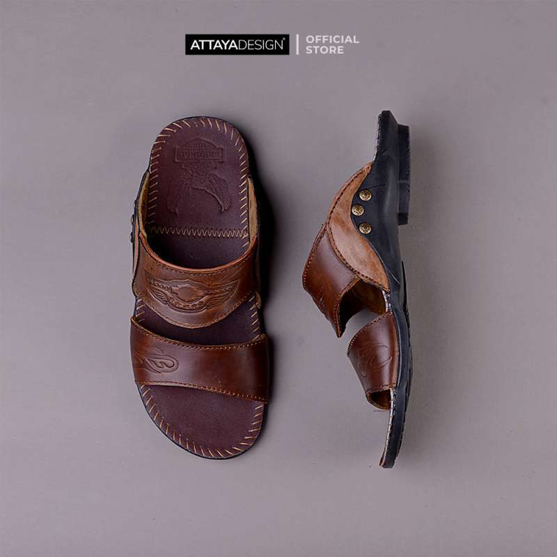Jual Sandal Kulit Asli Pria Elegan Dan Berkualitas Attaya Design 2ban ...