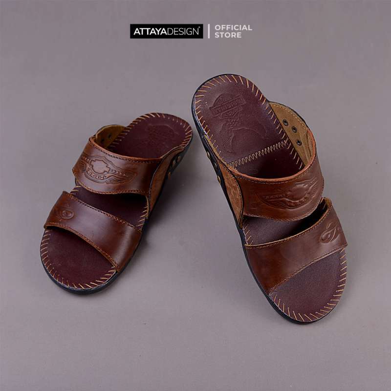 Jual Sandal Kulit Asli Pria Elegan Dan Berkualitas Attaya Design 2ban ...