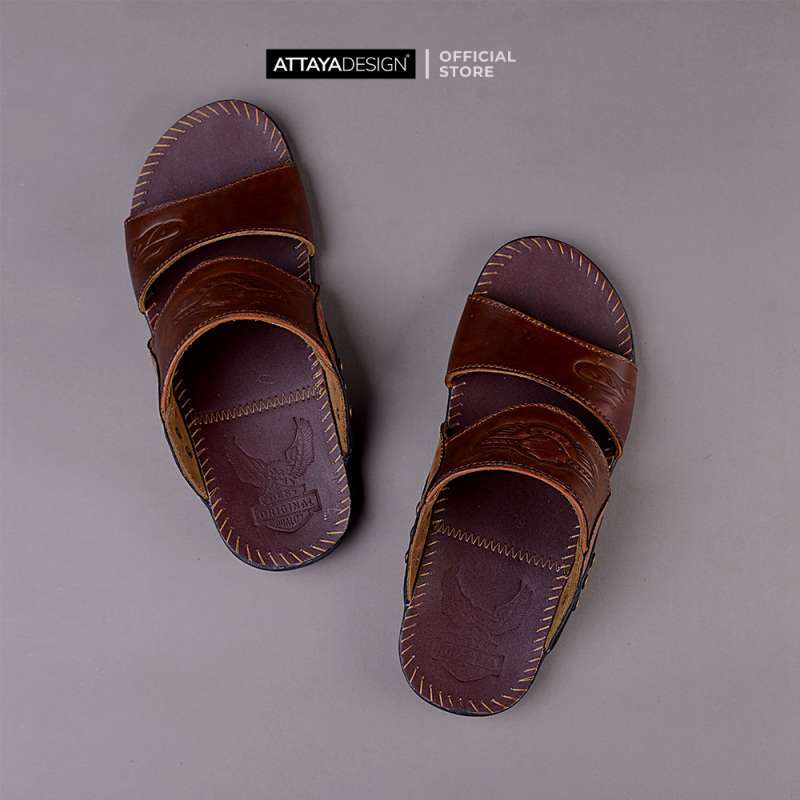 Jual Sandal Kulit Asli Pria Elegan Dan Berkualitas Attaya Design 2ban ...