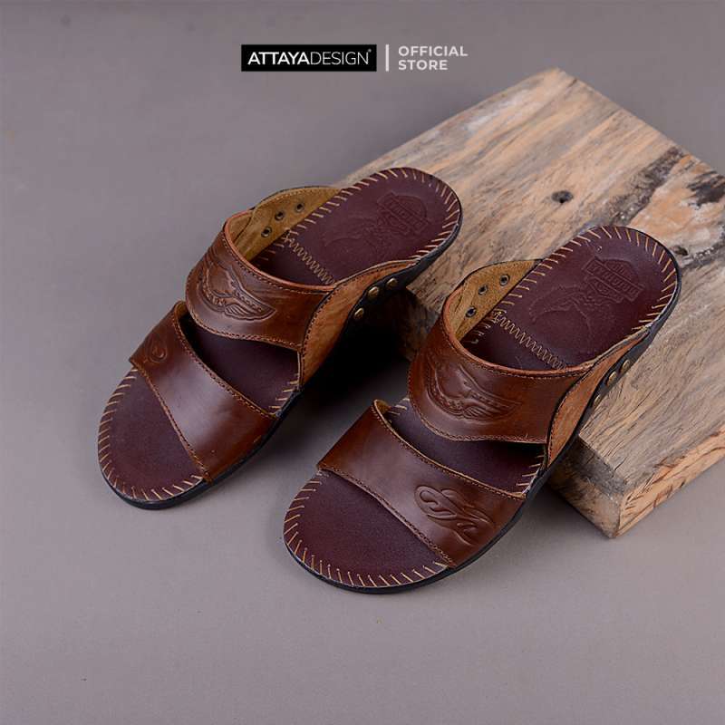 Jual Sandal Kulit Asli Pria Elegan Dan Berkualitas Attaya Design 2ban ...