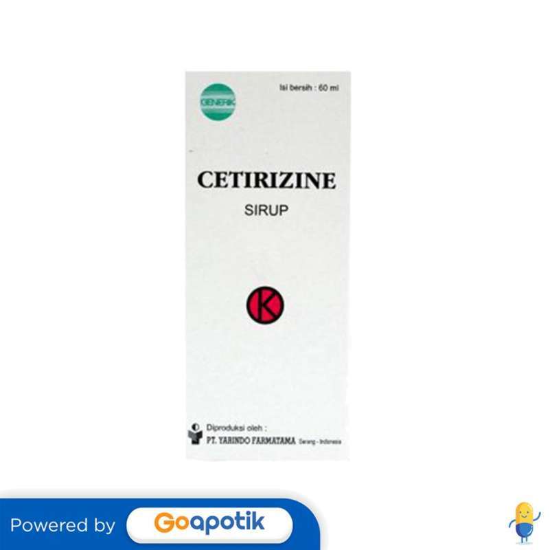 Jual CETIRIZINE HCL YARINDO 1 MG/ML SYRUP BOTOL 60 ML di Seller Apotek ...