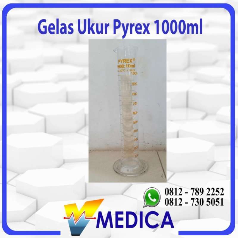 Jual Gelas Ukur Pyrex 1000Ml Skala Coklat / Measuring Cylinder di ...