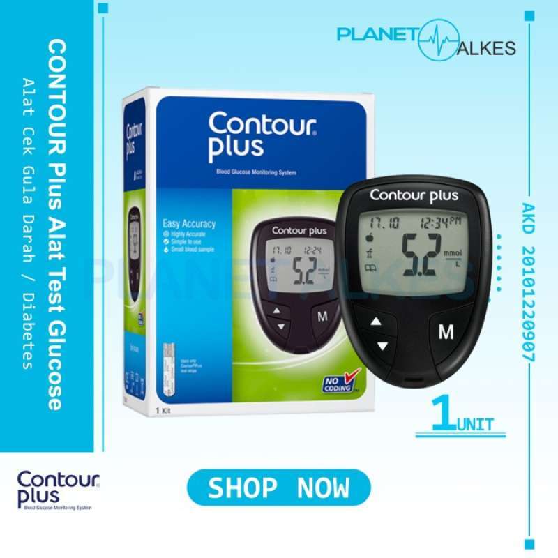 Promo Contour Plus Alat Test Gula Darah +50 Blood Glucose Strip Contour ...