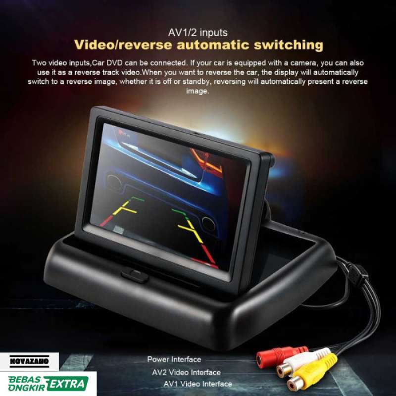 Jual Layar Lcd Monitor Parkir Mundur Mobil Foldable Rear View Tft 4.3 ...