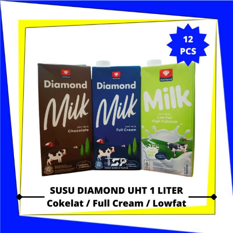 Jual DIAMOND Susu UHT 1 Liter (Cokelat / Fullcream / Lowfat ...