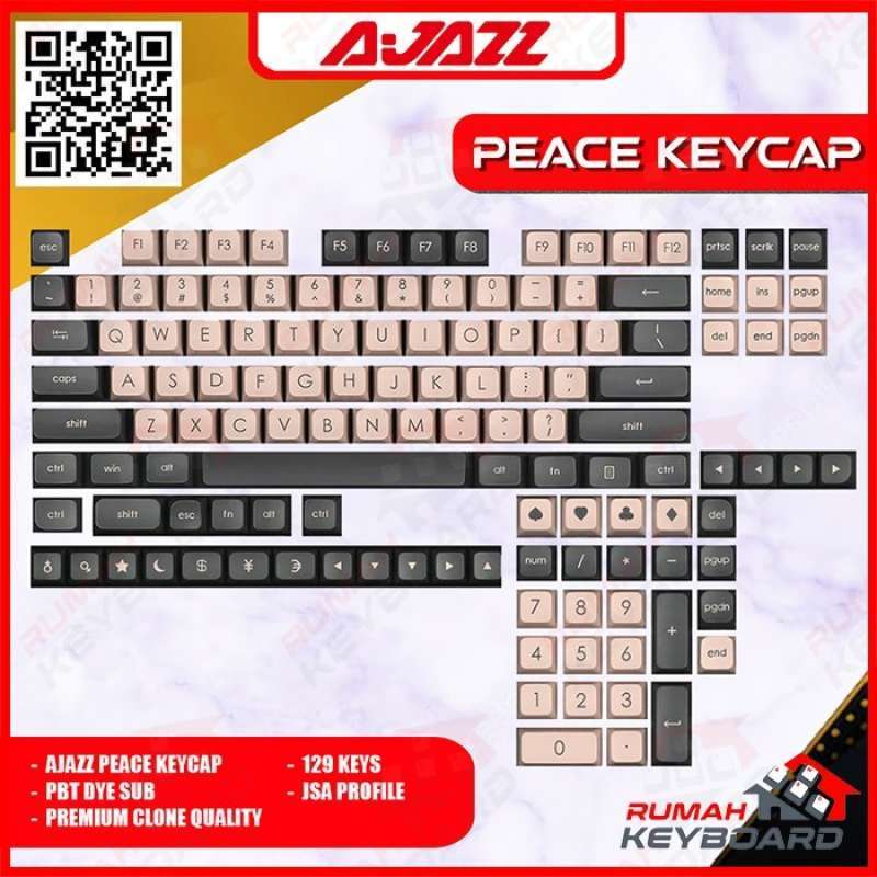 Promo KEYCAP - KEYCAPS - JSA - AJAZZ PEACE - PBT - DOUBLE SHOT - DYE ...