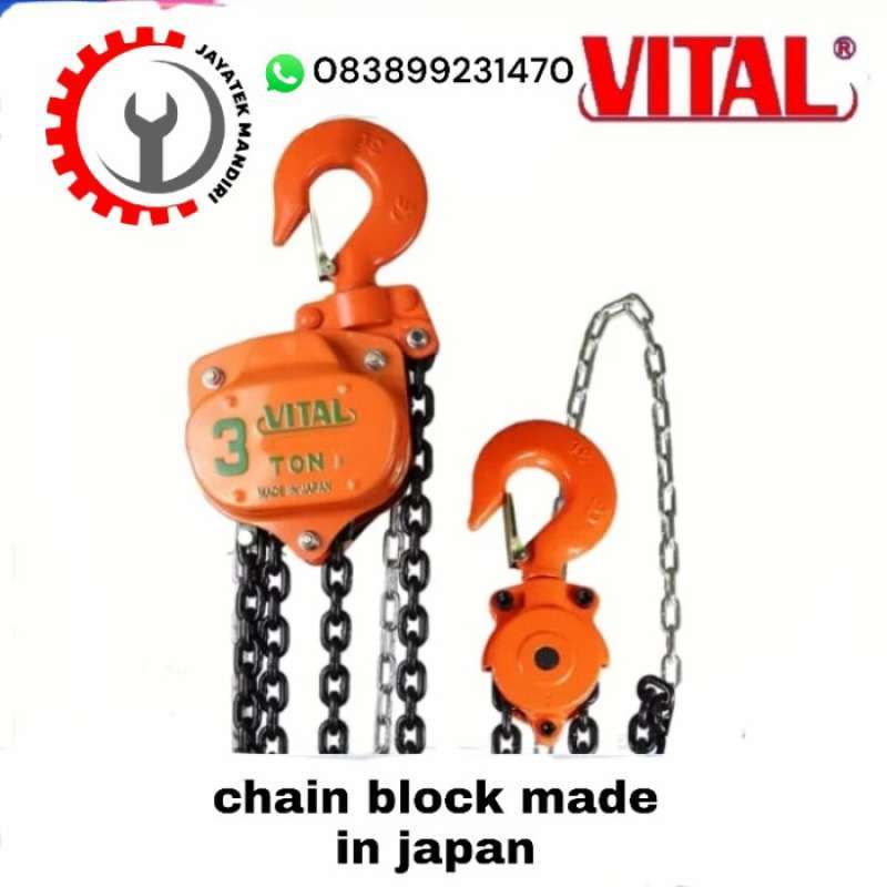 Promo CHAIN BLOCK 3 TON X 7 METER VITAL NADE IN JAPAN Diskon 23% di ...