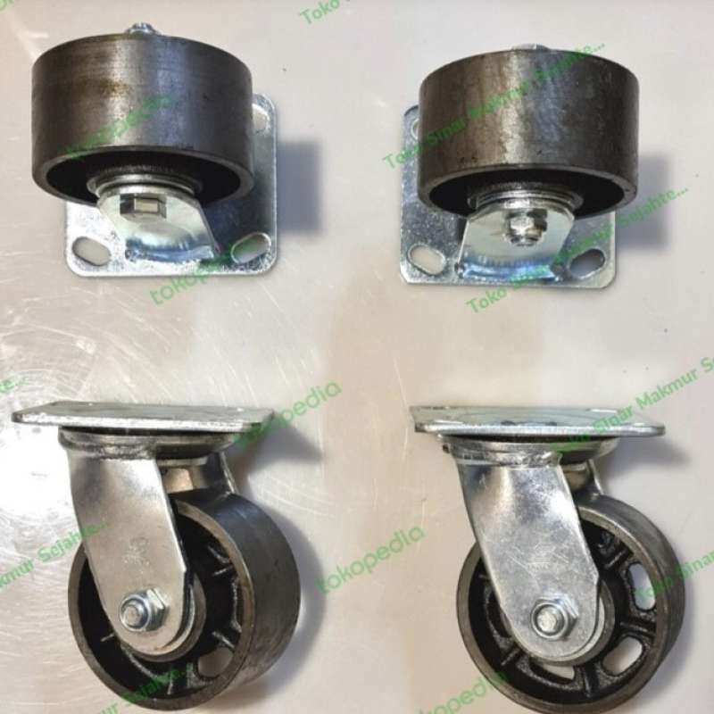Promo Roda Besi Heavy Duty 5 Putar Diam/ Hidup Mati/ Swivell Rigid ...