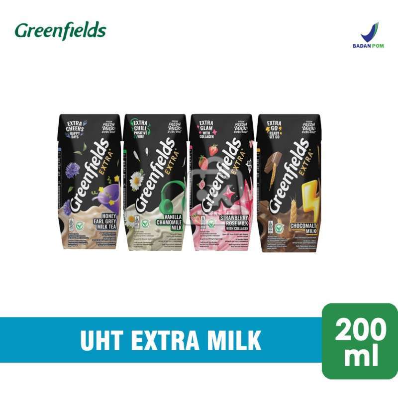 Promo Susu Uht Greenfields Ekstra Milk Aneka Rasa (200 Ml) - Vanila ...